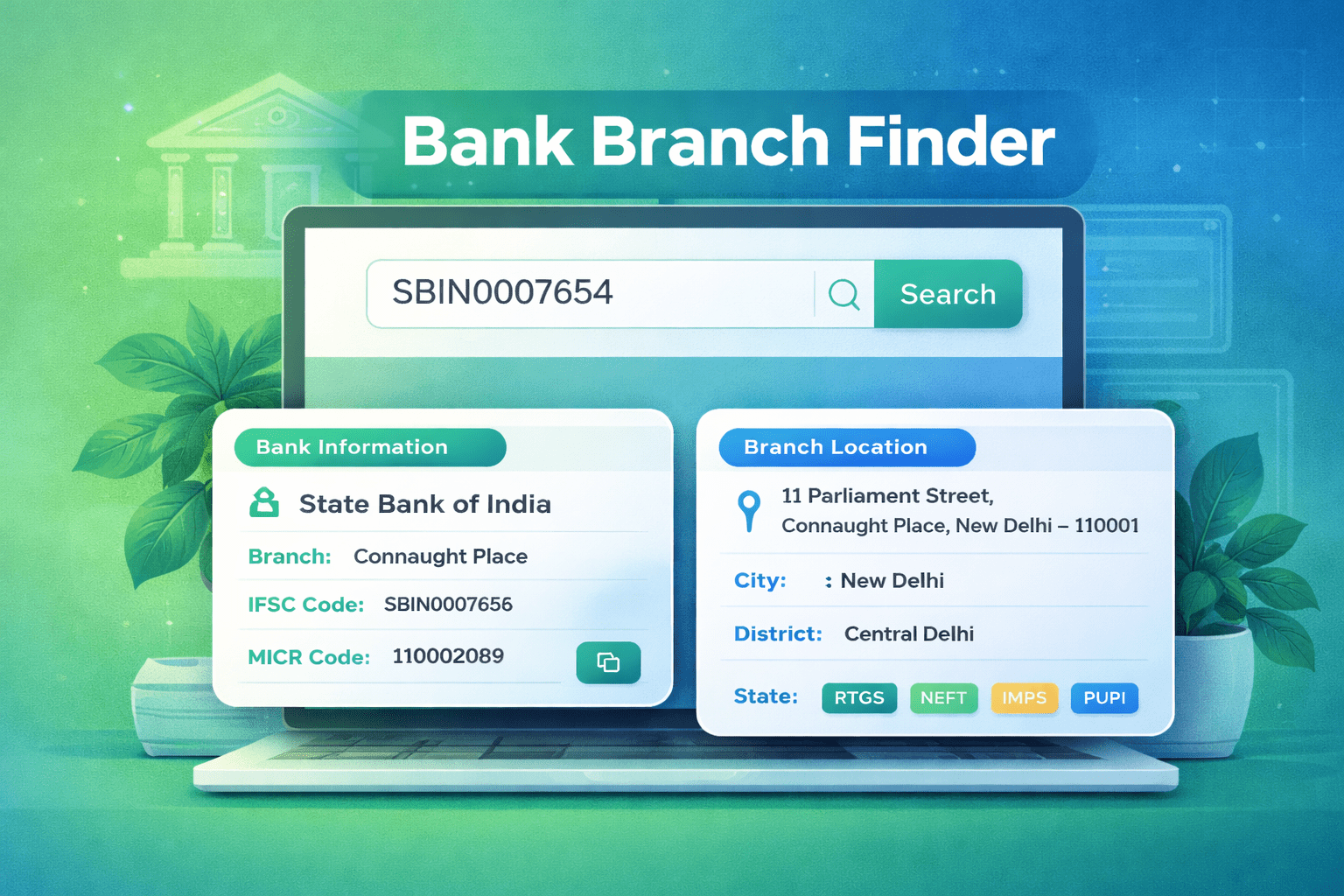 Bank Branch Finder – Get Branch Details by IFSC